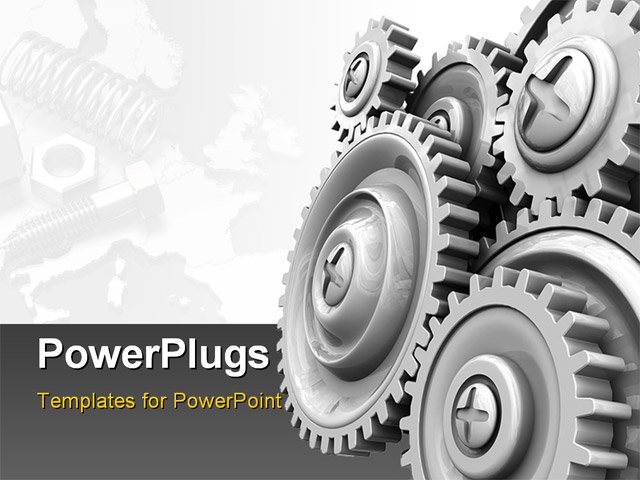 3D Gear Backgrounds for Powerpoint Templates - PPT Backgrounds