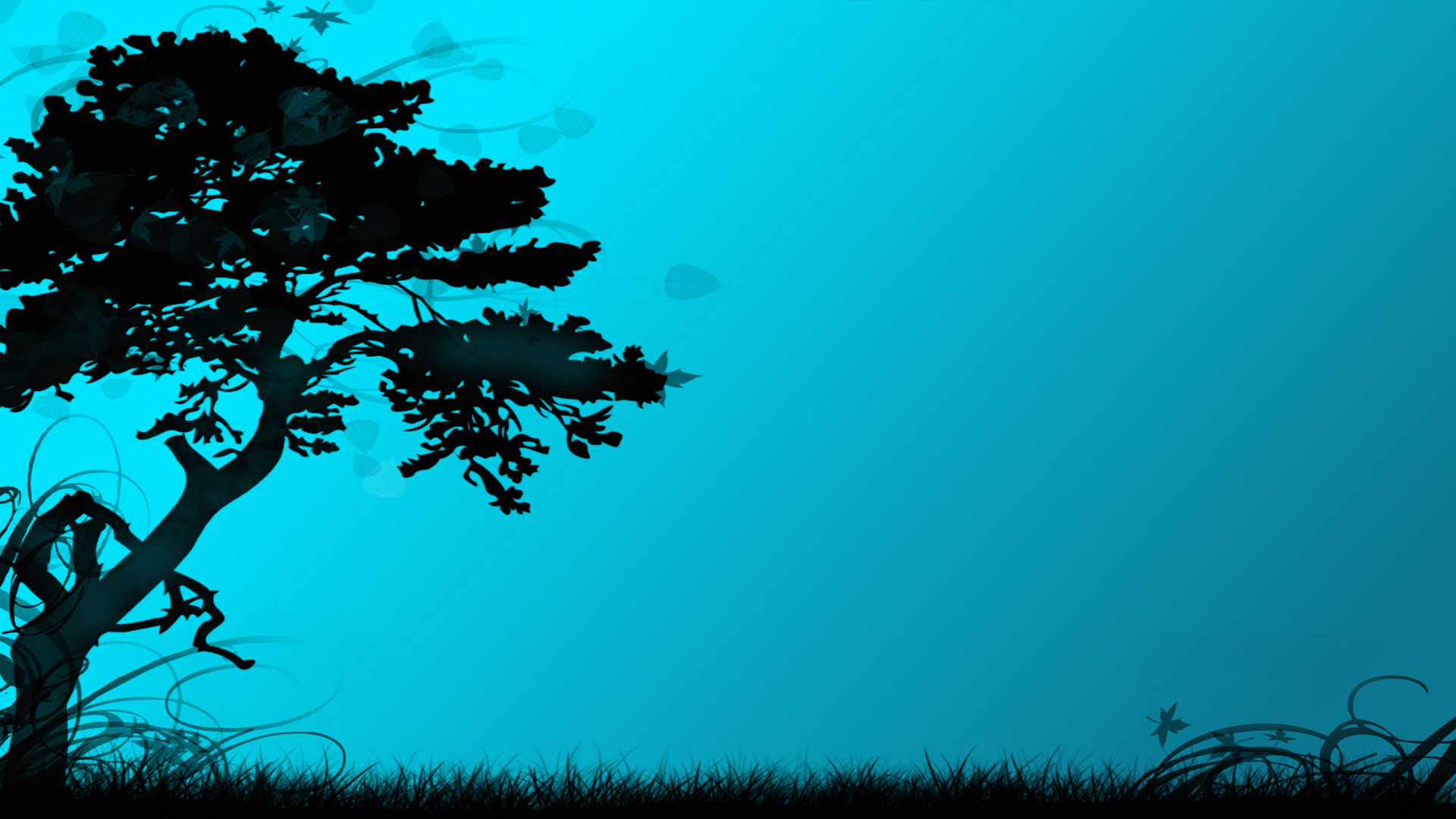 Art Tree Blue Backgrounds for Powerpoint Templates - PPT Backgrounds