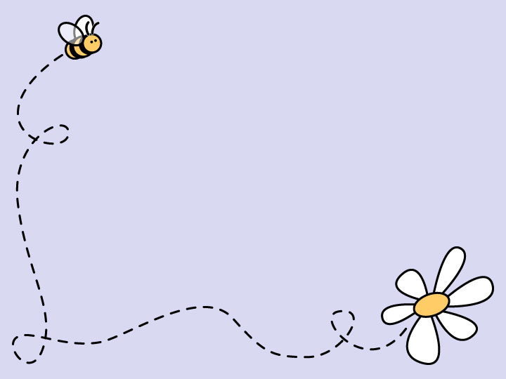Bee Daisy Clip Art Backgrounds for Powerpoint Templates - PPT Backgrounds