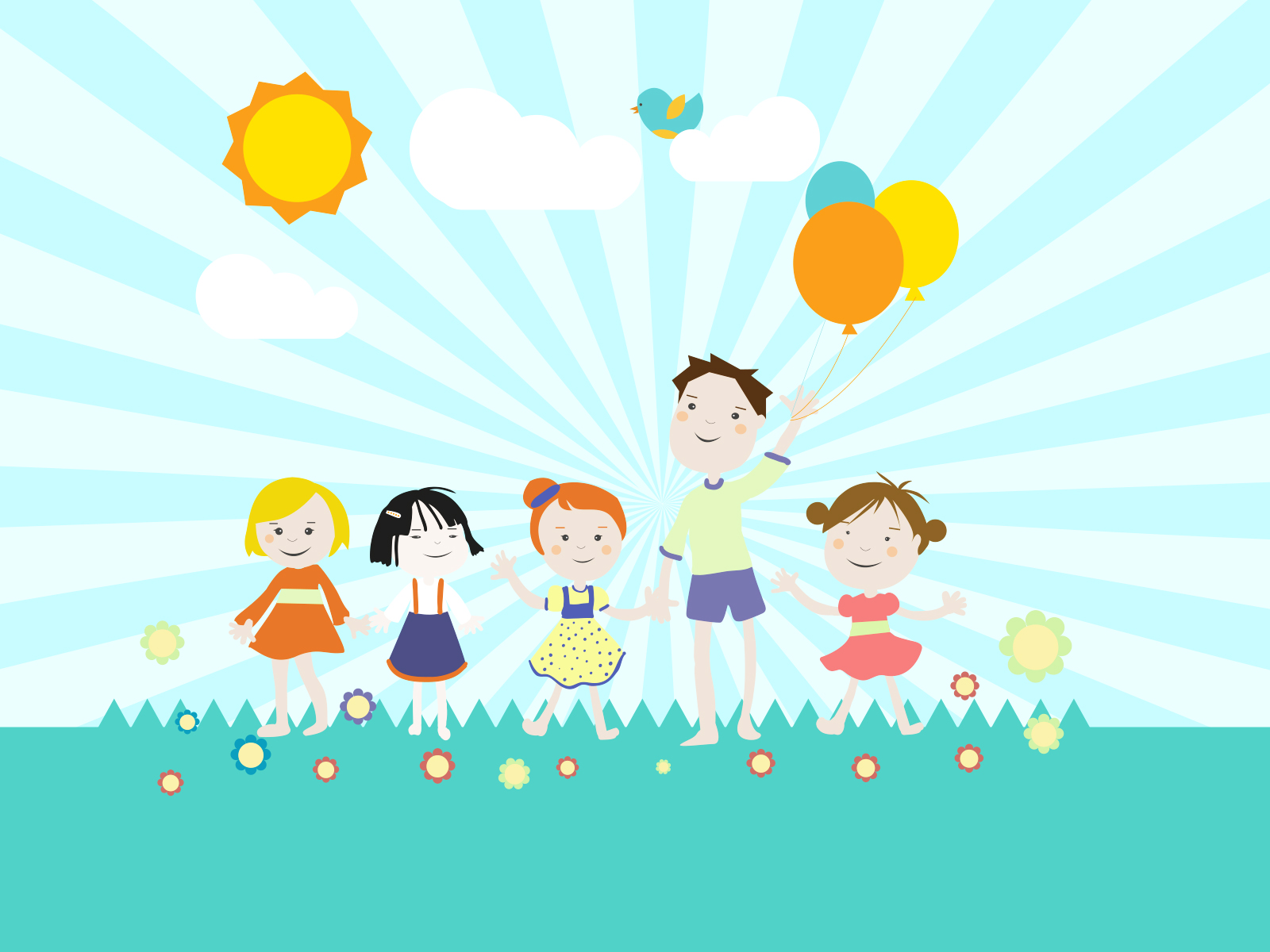 Children Kids Slides Backgrounds for Powerpoint Templates - PPT Backgrounds
