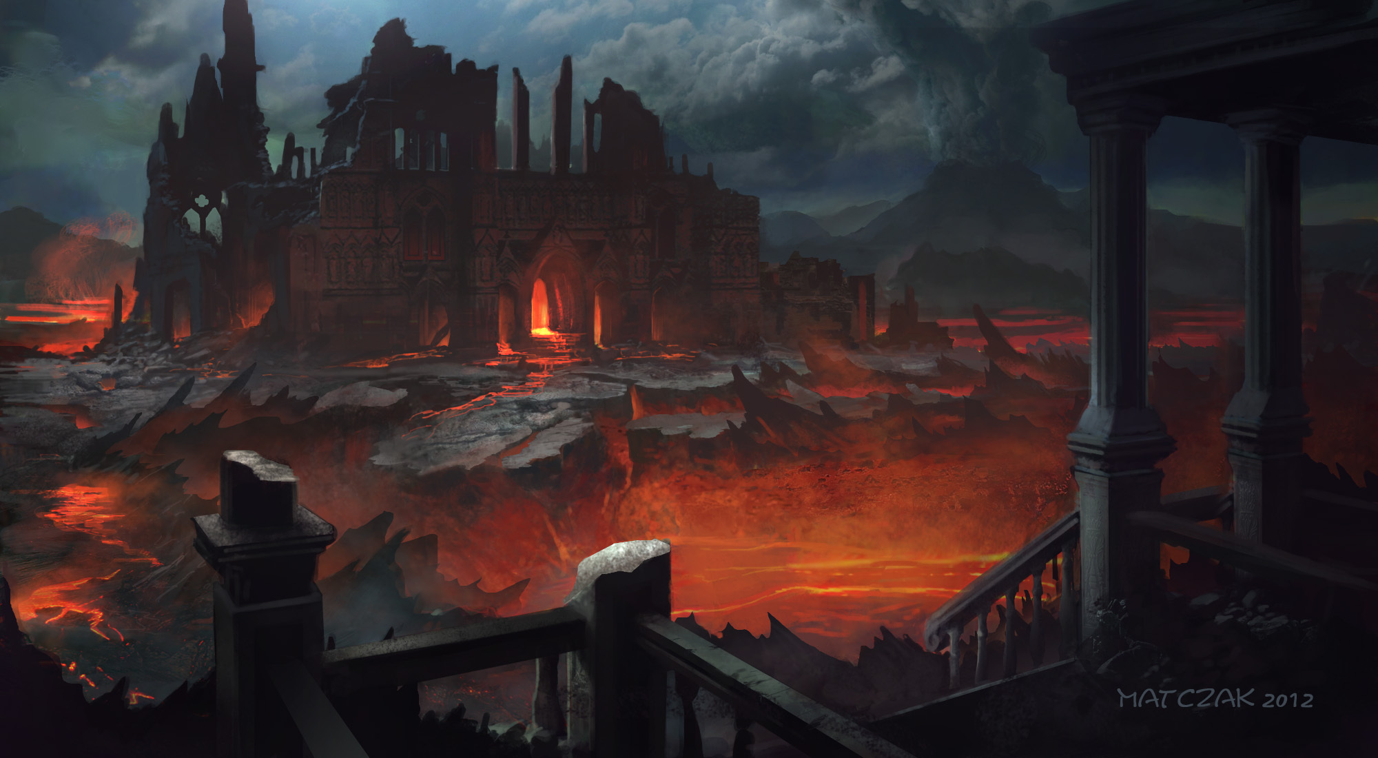 City Of Hell Quality Backgrounds for Powerpoint Templates - PPT Backgrounds