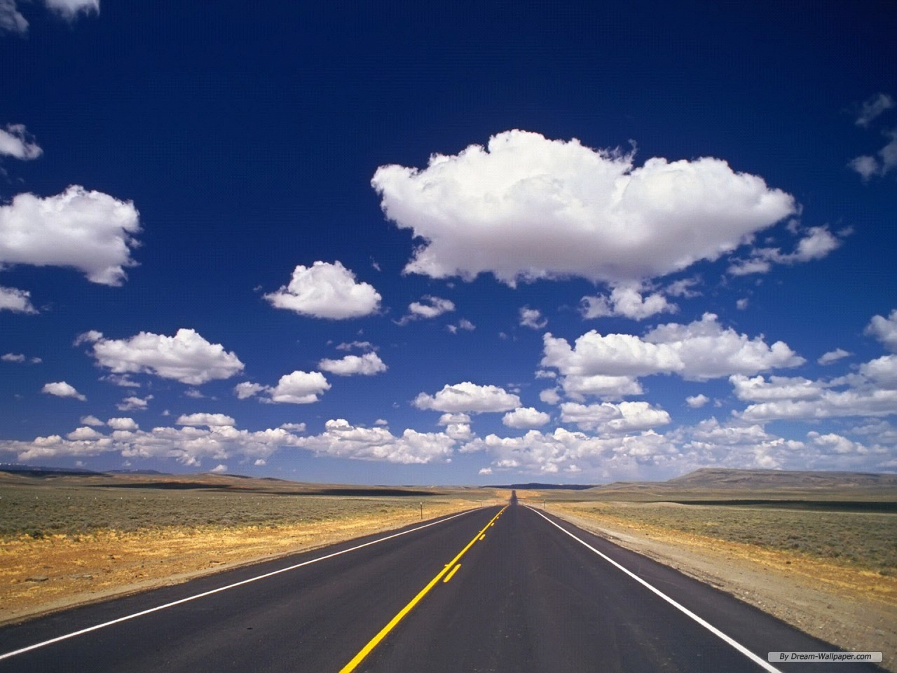 Clouds Sky Road Backgrounds for Powerpoint Templates - PPT Backgrounds