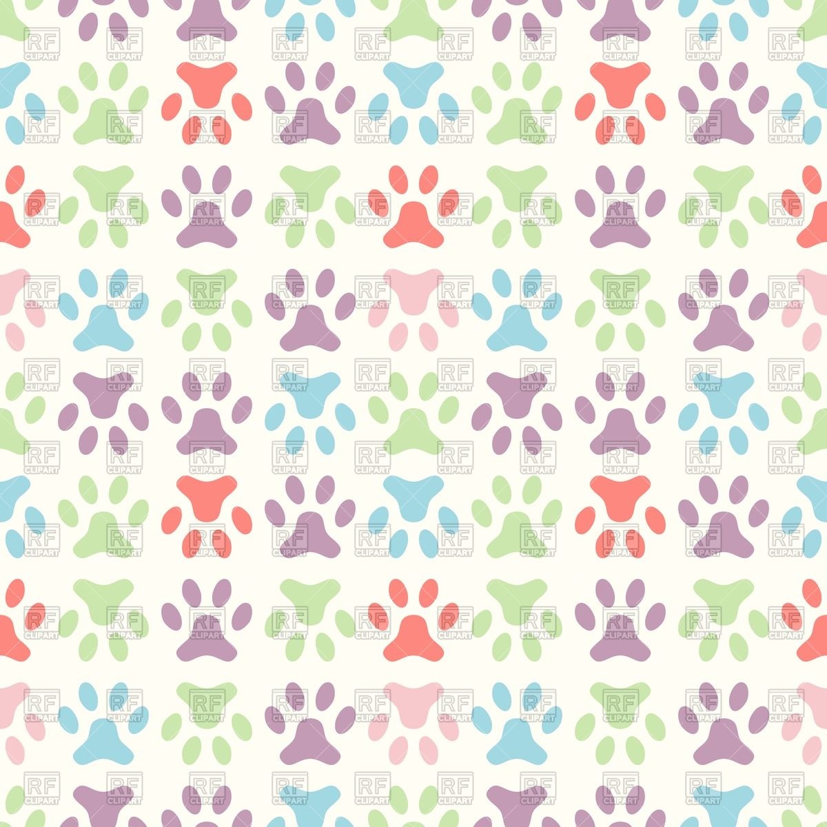 Colorful Paw Print Seamless Paw Print Backgrounds for Powerpoint ...