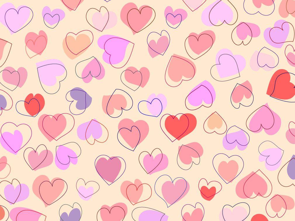 Cute Hearts Clip Art Backgrounds for Powerpoint Templates - PPT Backgrounds