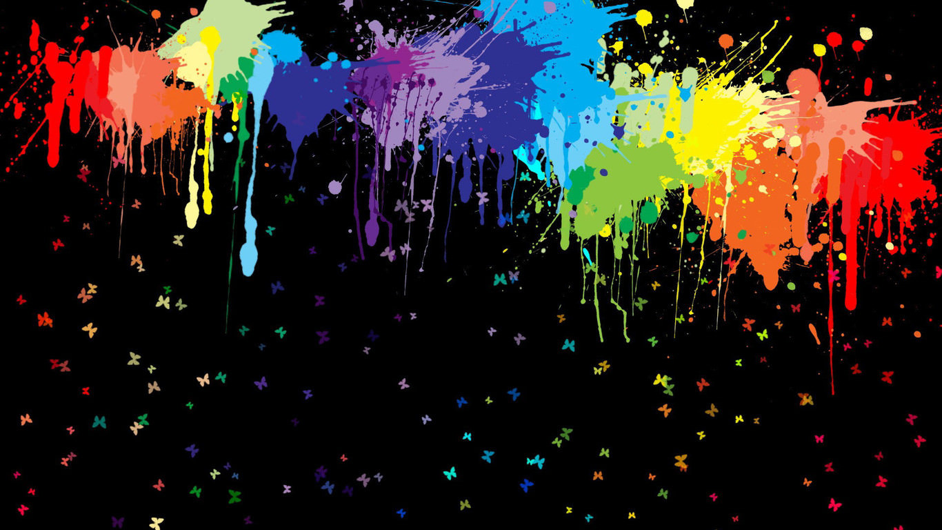 Dark Paint Splatter Clip Art Backgrounds for Powerpoint Templates - PPT ...