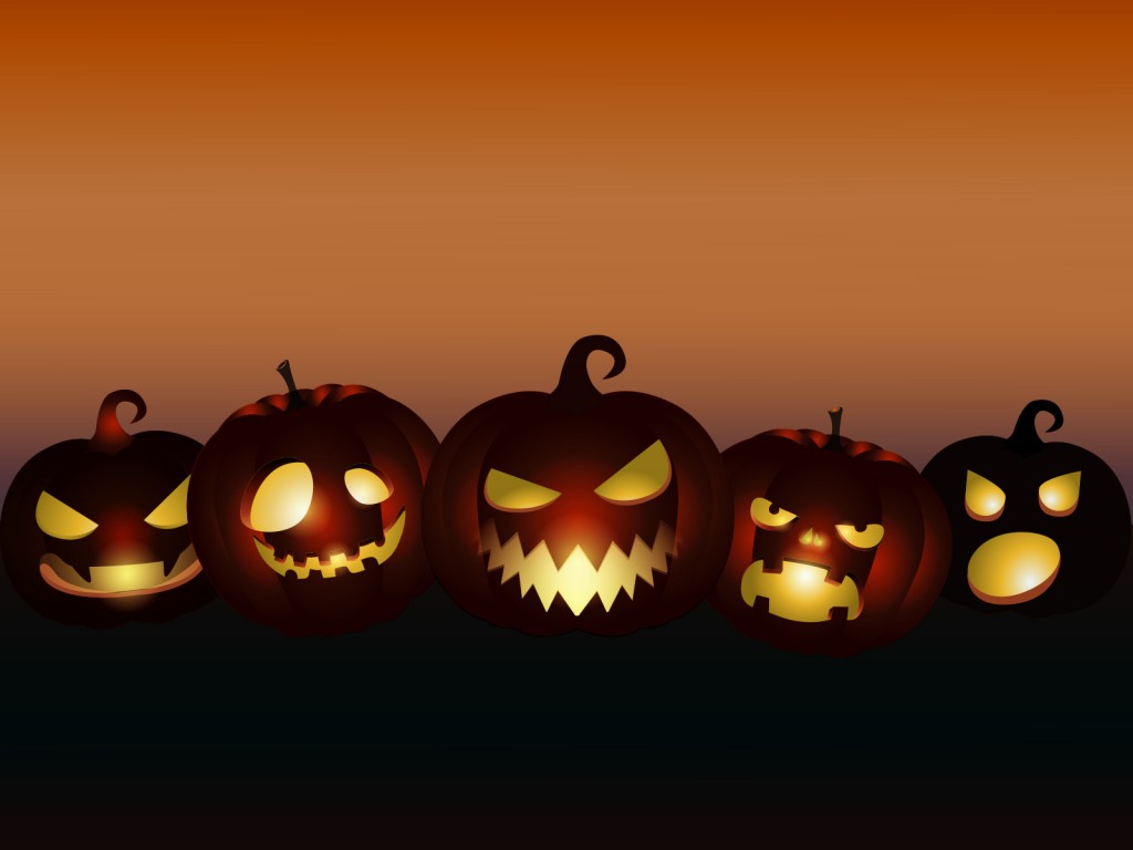 Evil Pumpkins Halloween Backgrounds for Powerpoint Templates - PPT ...