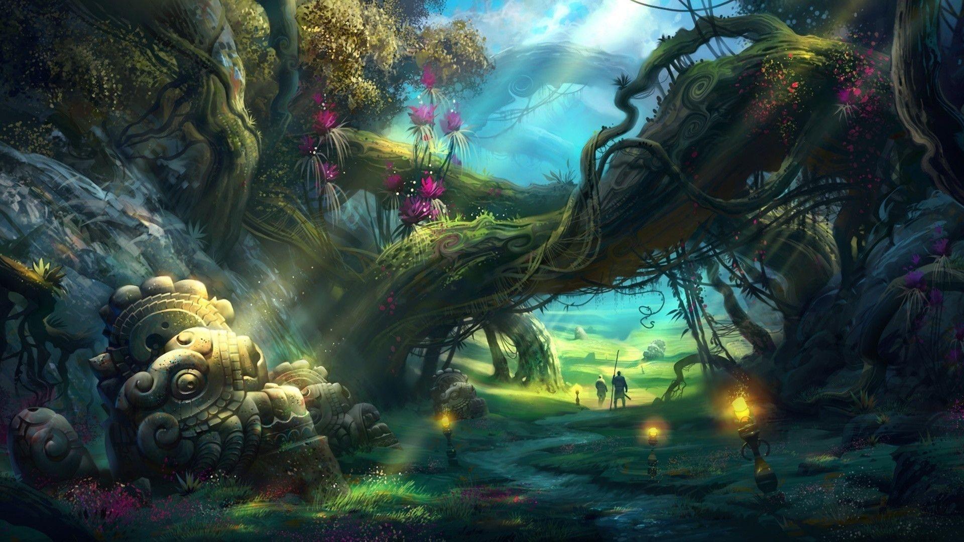 Fantasy Forests Cave Download Backgrounds for Powerpoint Templates ...