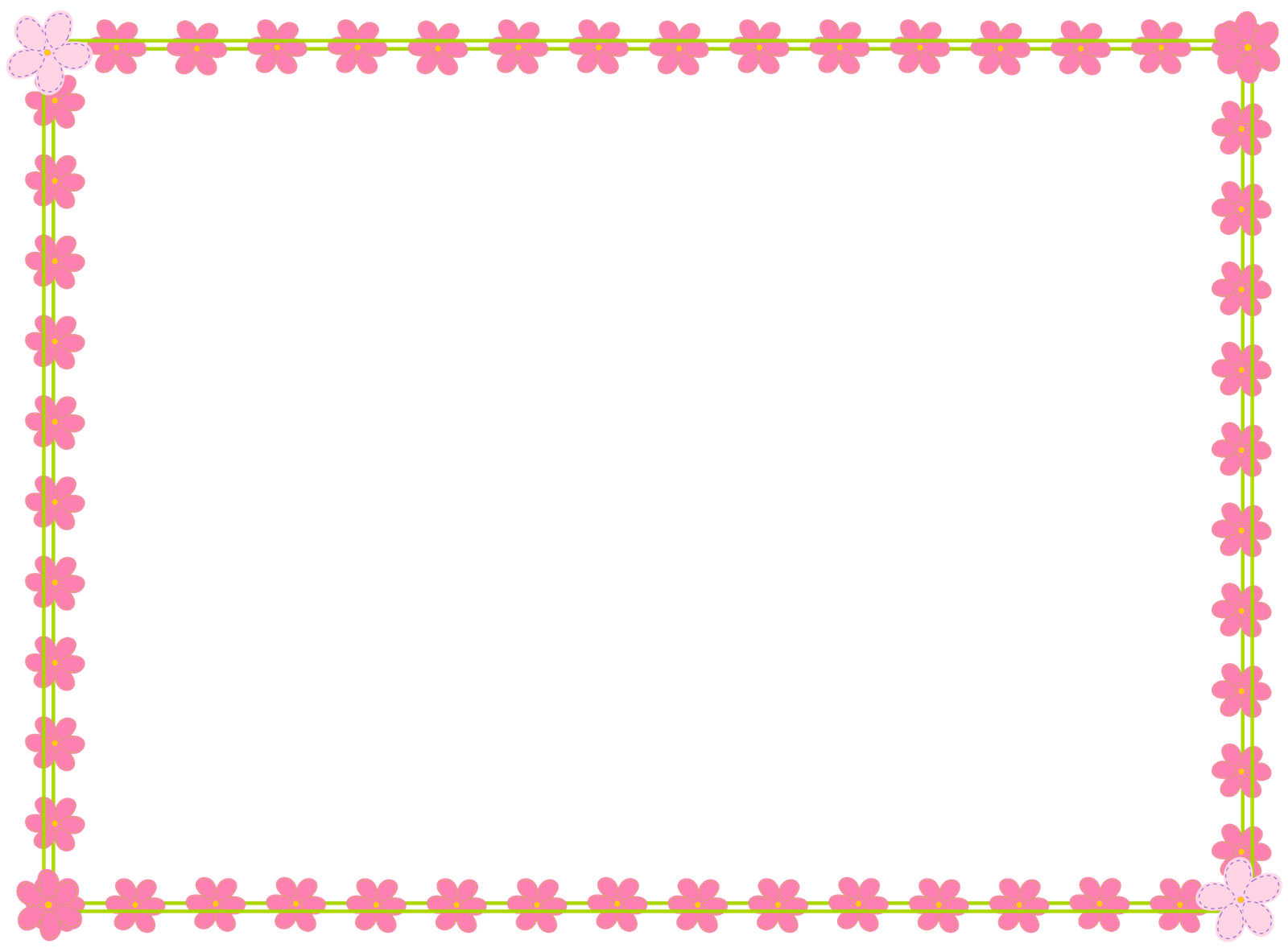 Flower Border Backgrounds for Powerpoint Templates - PPT Backgrounds