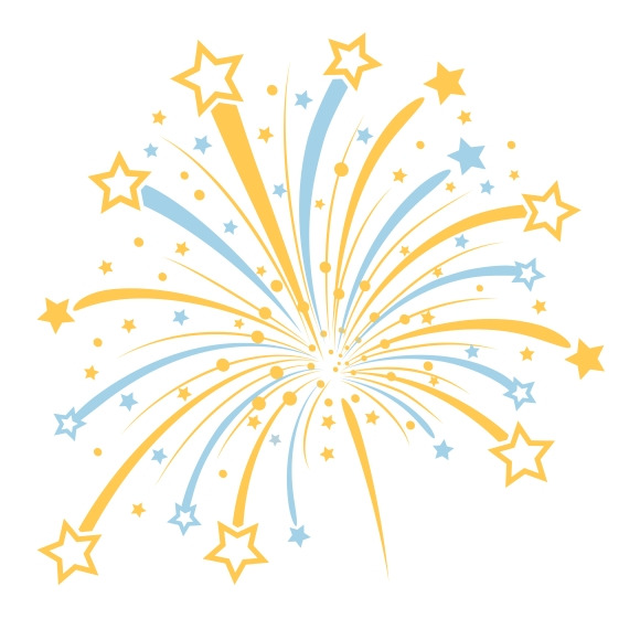 Gold Fireworks White Via Clipart Backgrounds for Powerpoint Templates ...