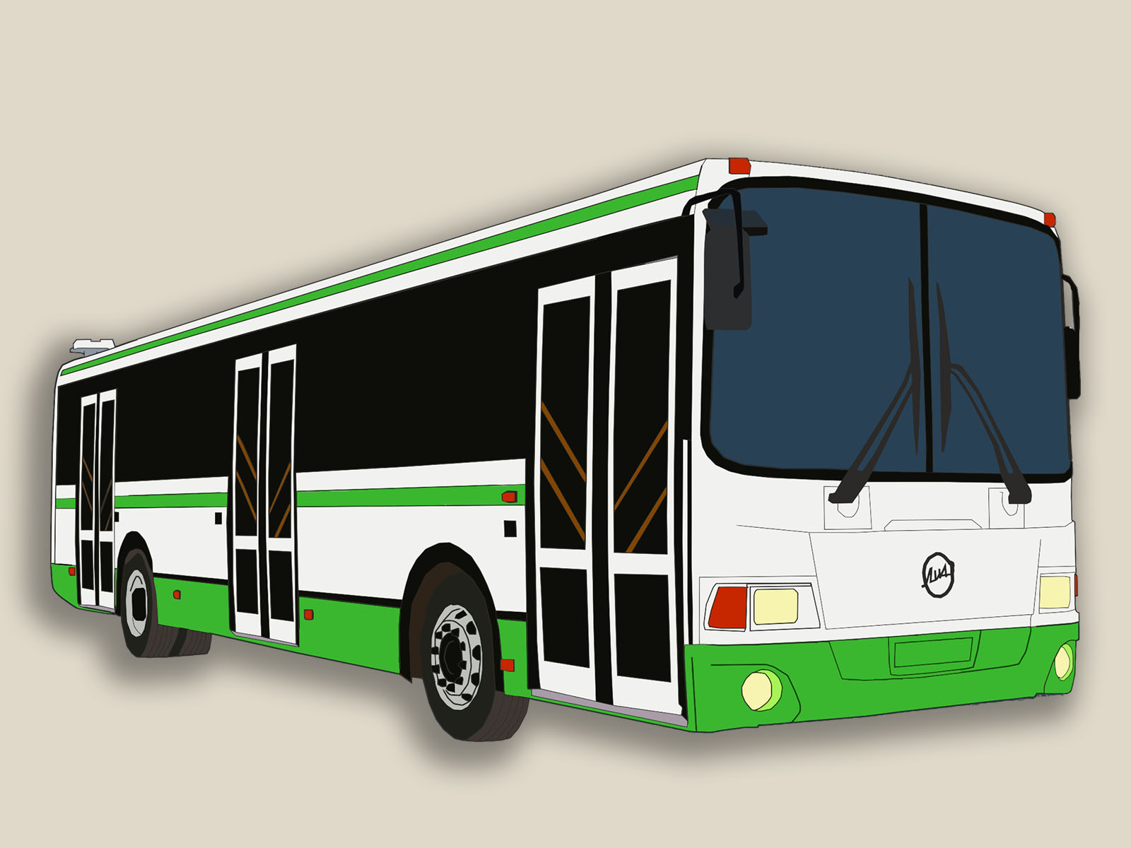 Green City Bus Backgrounds for Powerpoint Templates - PPT Backgrounds