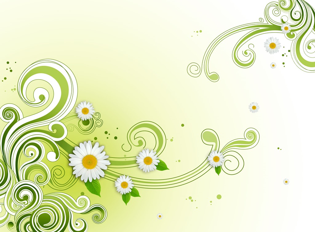 Green Floral Flower PSD Photoshop All Free Web Graphic Backgrounds for ...