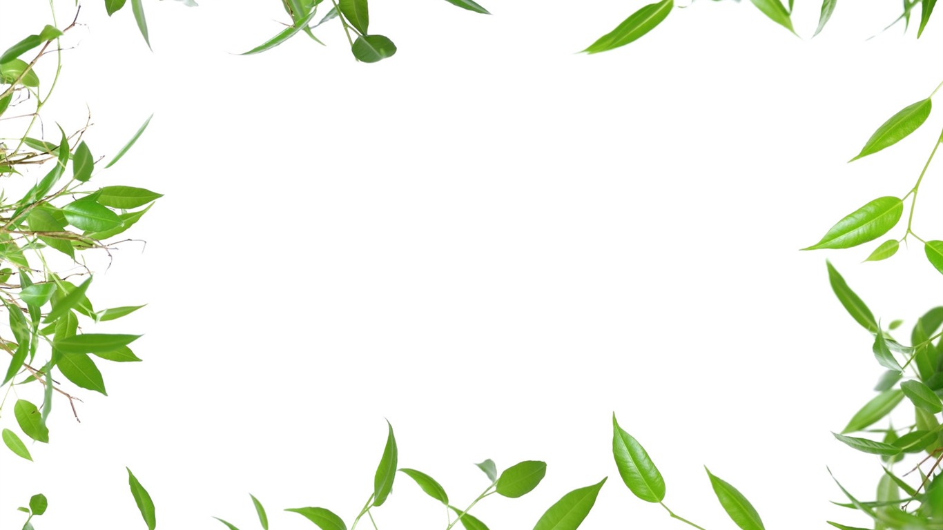 Green Leaves Border Frame Backgrounds for Powerpoint Templates - PPT ...