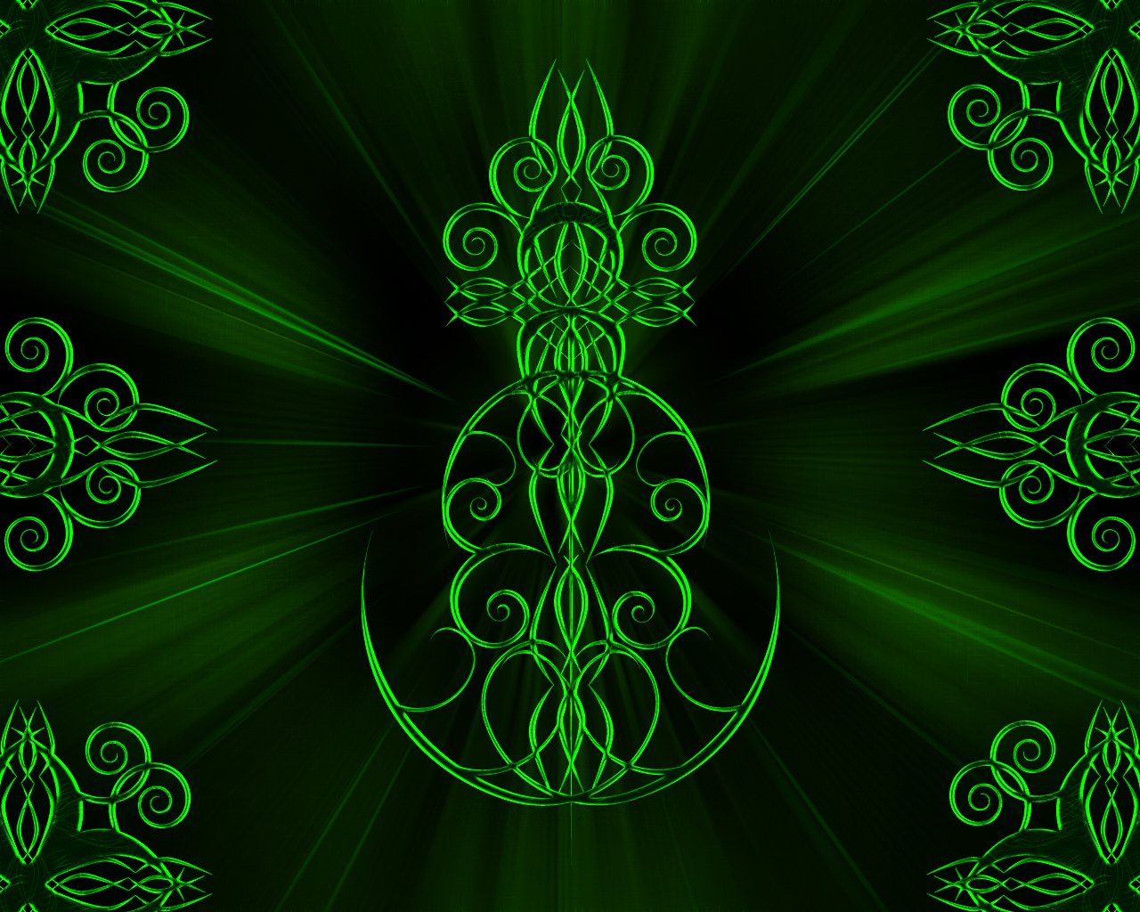 Green Tribal Art Backgrounds for Powerpoint Templates - PPT Backgrounds