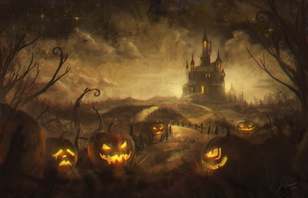 Halloween Art Backgrounds for Powerpoint Templates - PPT Backgrounds