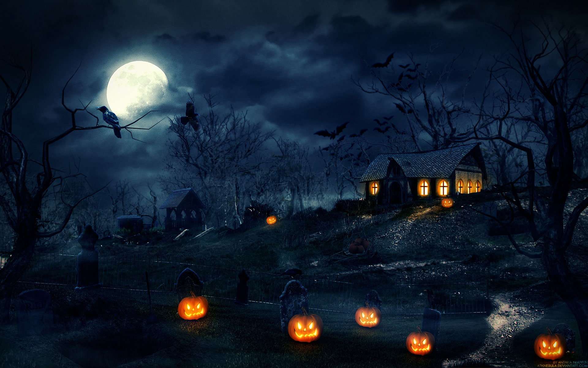 Halloween Clip Art Backgrounds for Powerpoint Templates - PPT Backgrounds