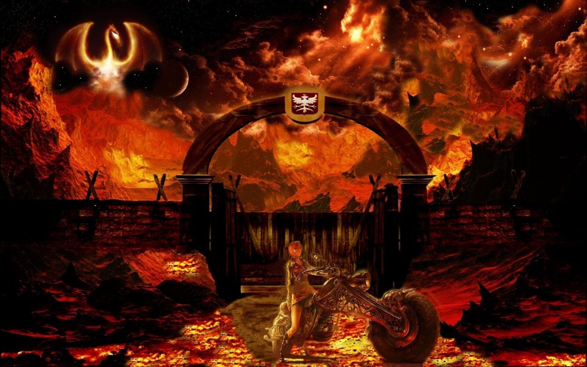Hell Hellhound Backgrounds for Powerpoint Templates - PPT Backgrounds