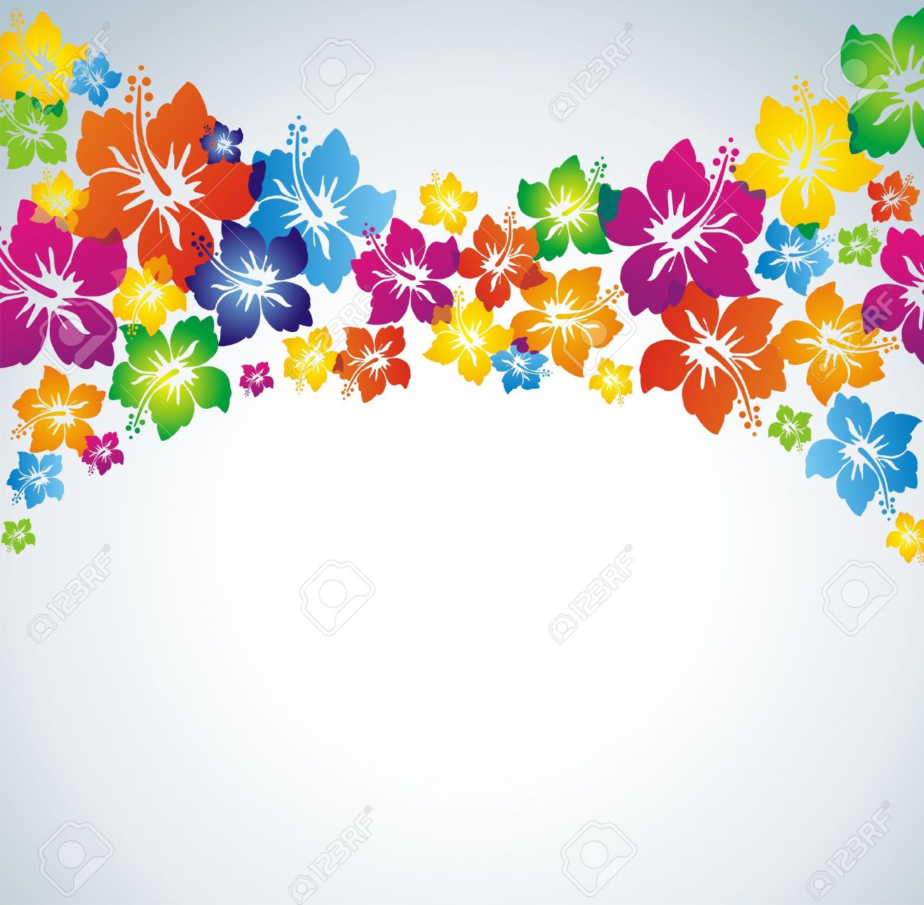 Hibiscus Colorful Clipart Backgrounds for Powerpoint Templates - PPT ...
