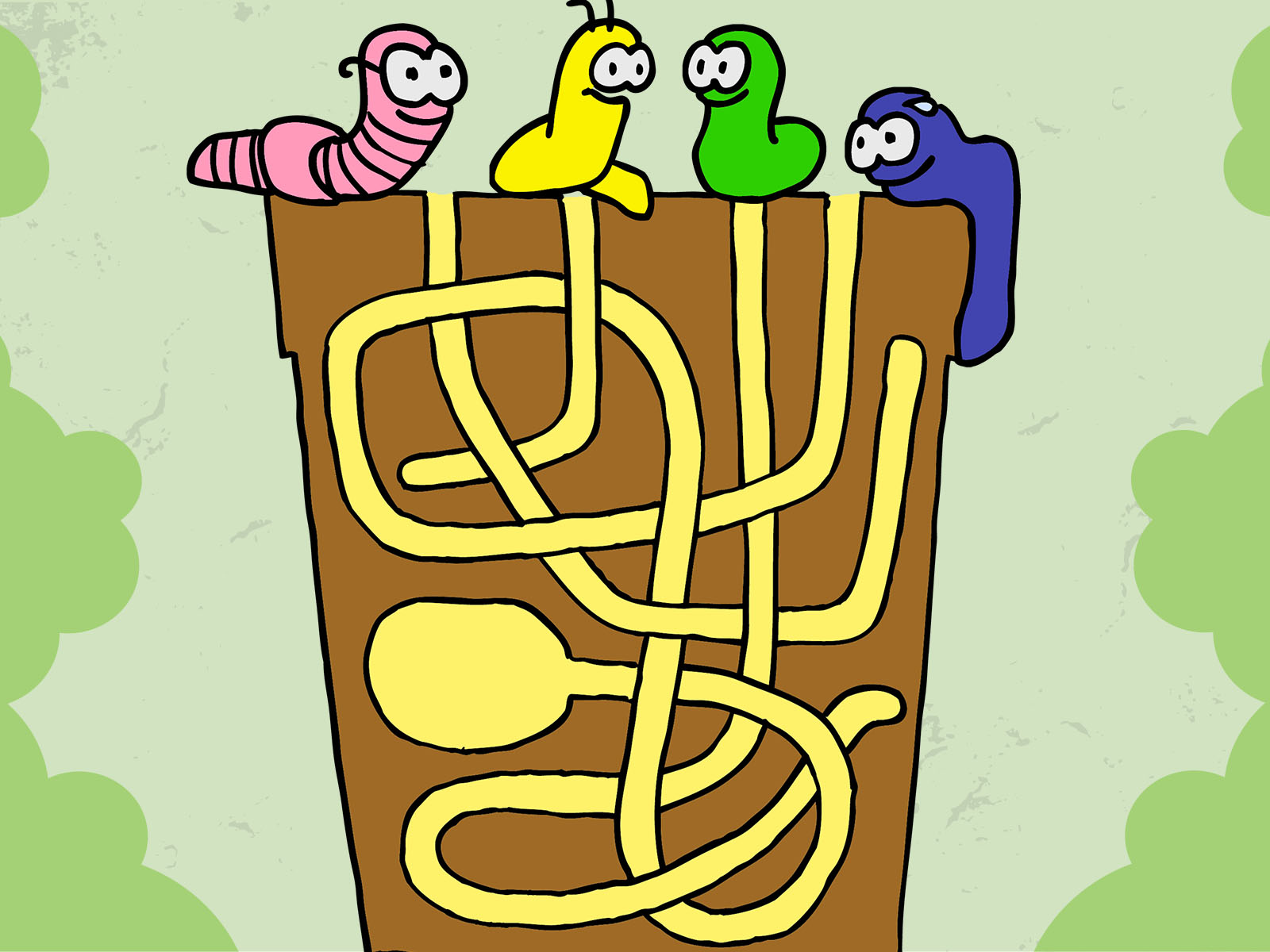Labyrinth and Worms Backgrounds for Powerpoint Templates - PPT Backgrounds