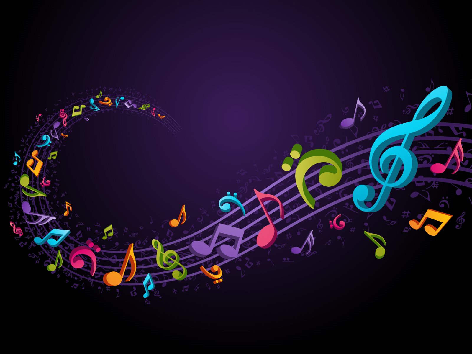 Music Notes Graphic Backgrounds for Powerpoint Templates - PPT Backgrounds