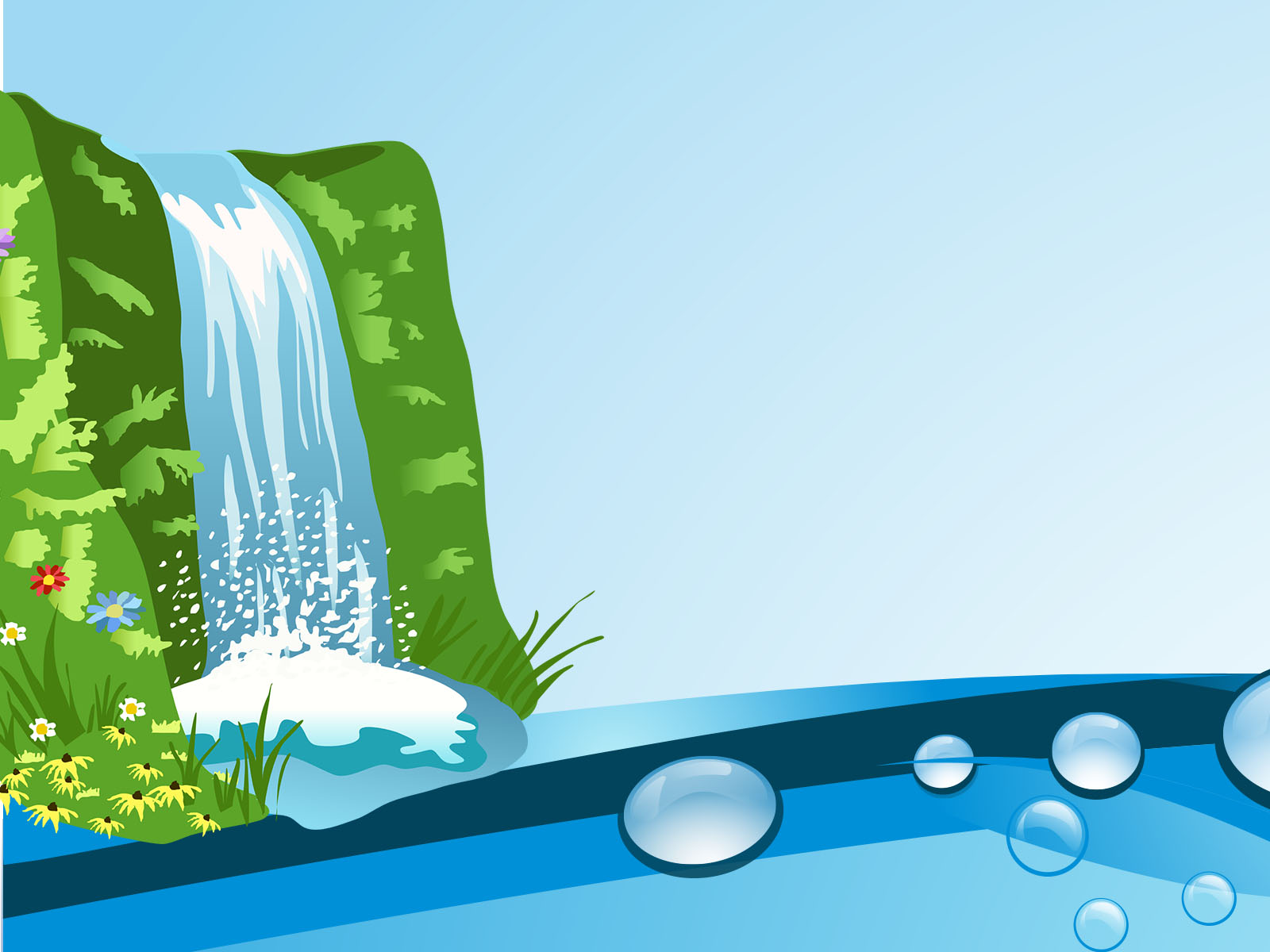 Natural Waterfall Backgrounds for Powerpoint Templates - PPT Backgrounds