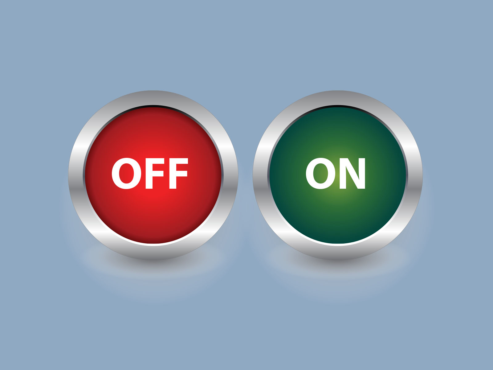 OFF ON Push Button Backgrounds for Powerpoint Templates - PPT Backgrounds