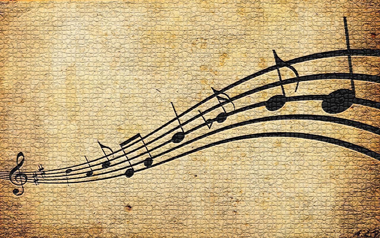 Old Music Note Photo Backgrounds for Powerpoint Templates - PPT Backgrounds