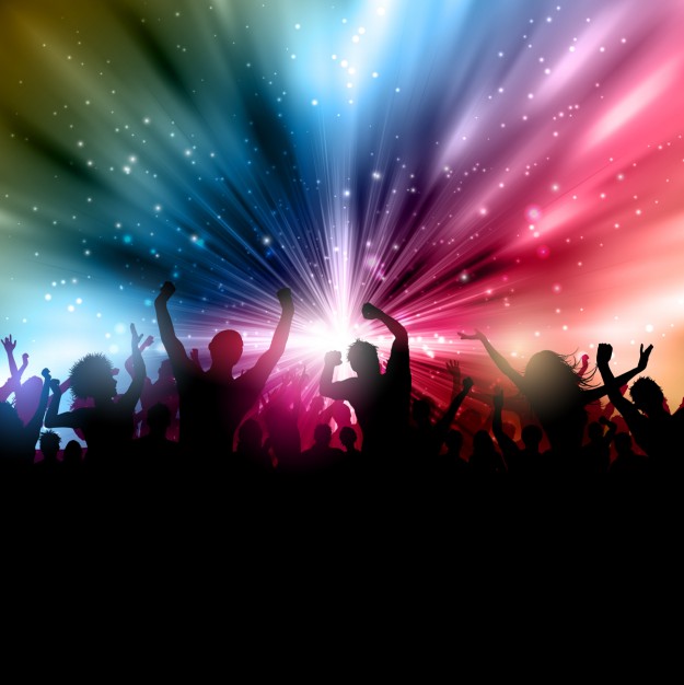 Party With People Silhoettes Vector Backgrounds for Powerpoint ...