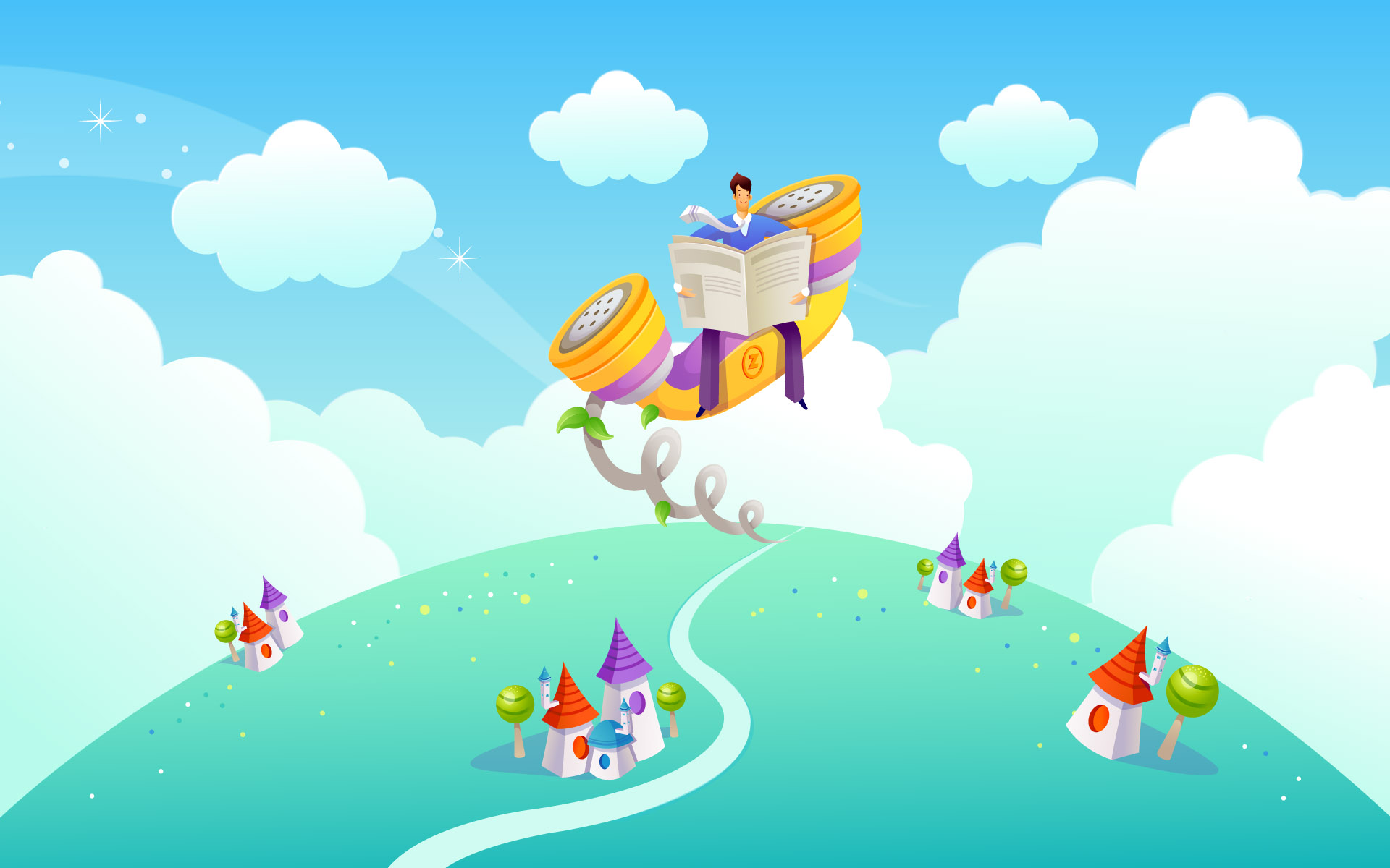 Sweet Cartoon Slide Backgrounds for Powerpoint Templates - PPT Backgrounds