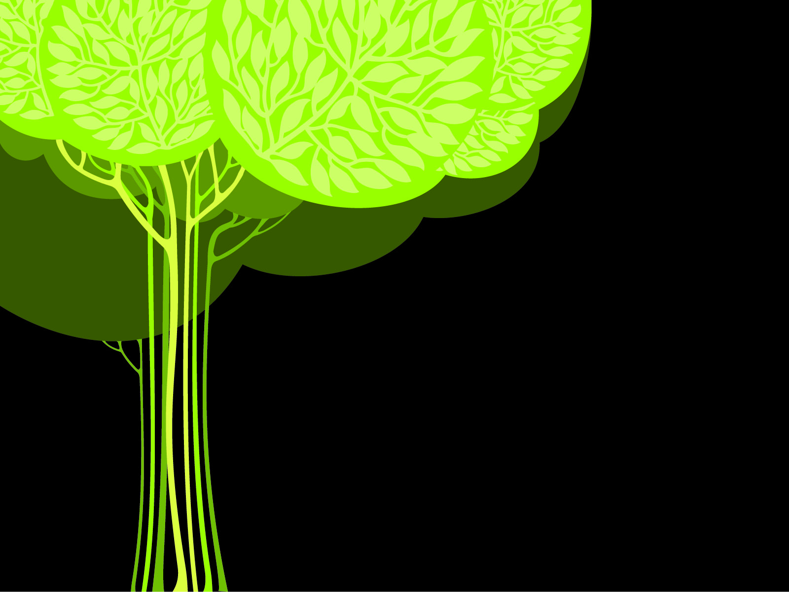 Trees Abstract Black Green Nature PPT Frame Backgrounds for Powerpoint ...