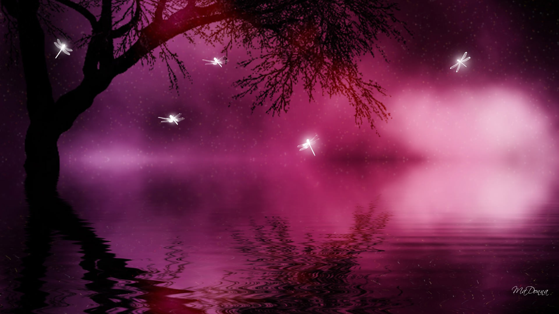 Trees and Purple Magical Backgrounds for Powerpoint Templates - PPT ...