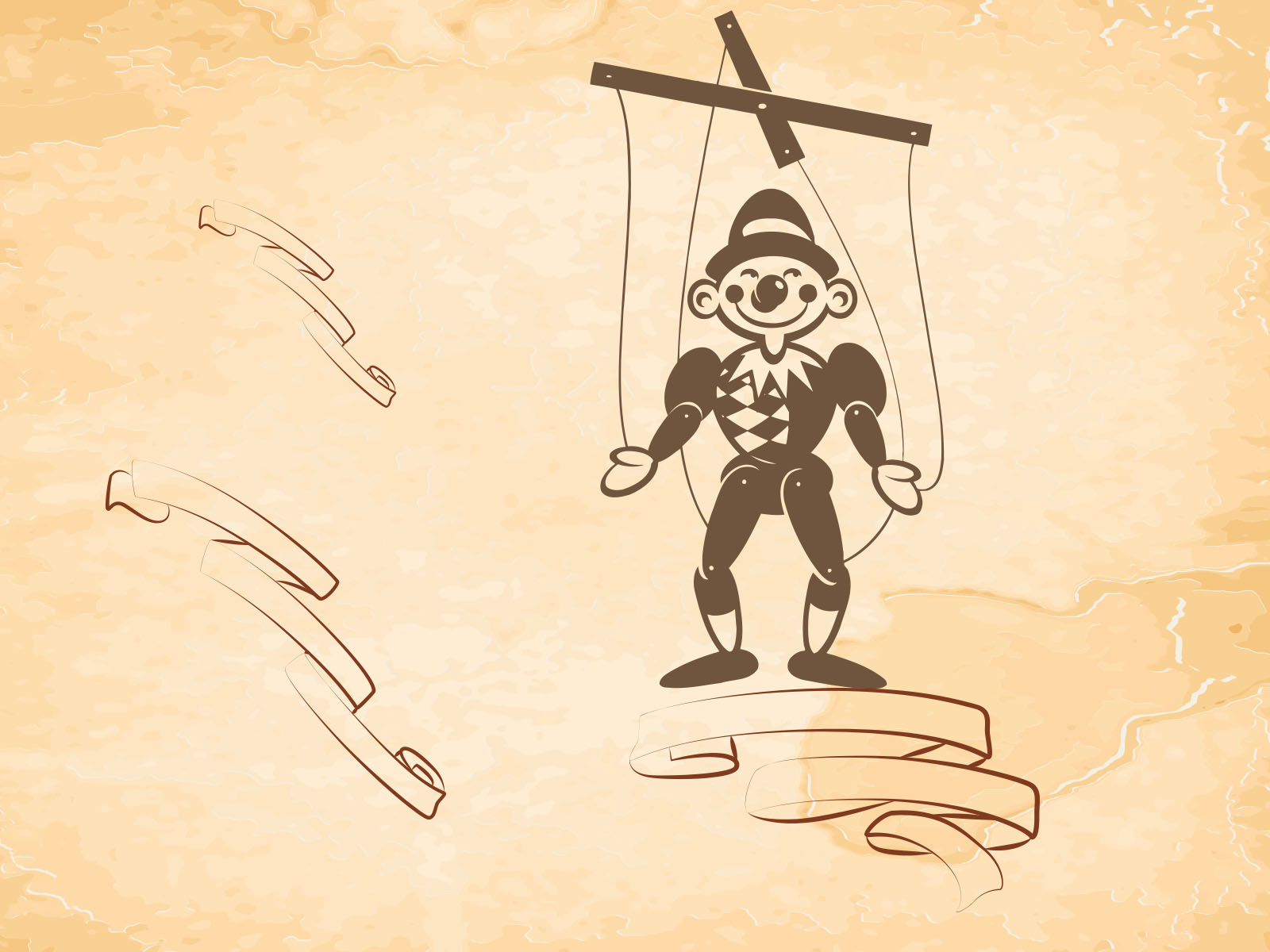 Vintage Puppet Toy Backgrounds for Powerpoint Templates - PPT Backgrounds