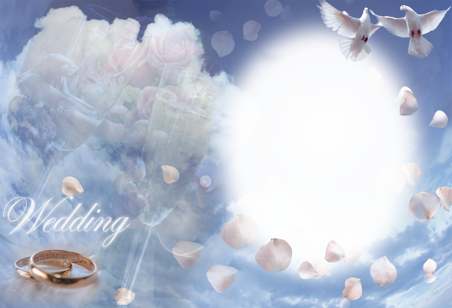 Wedding Pigeon Frame Template Backgrounds for Powerpoint Templates ...