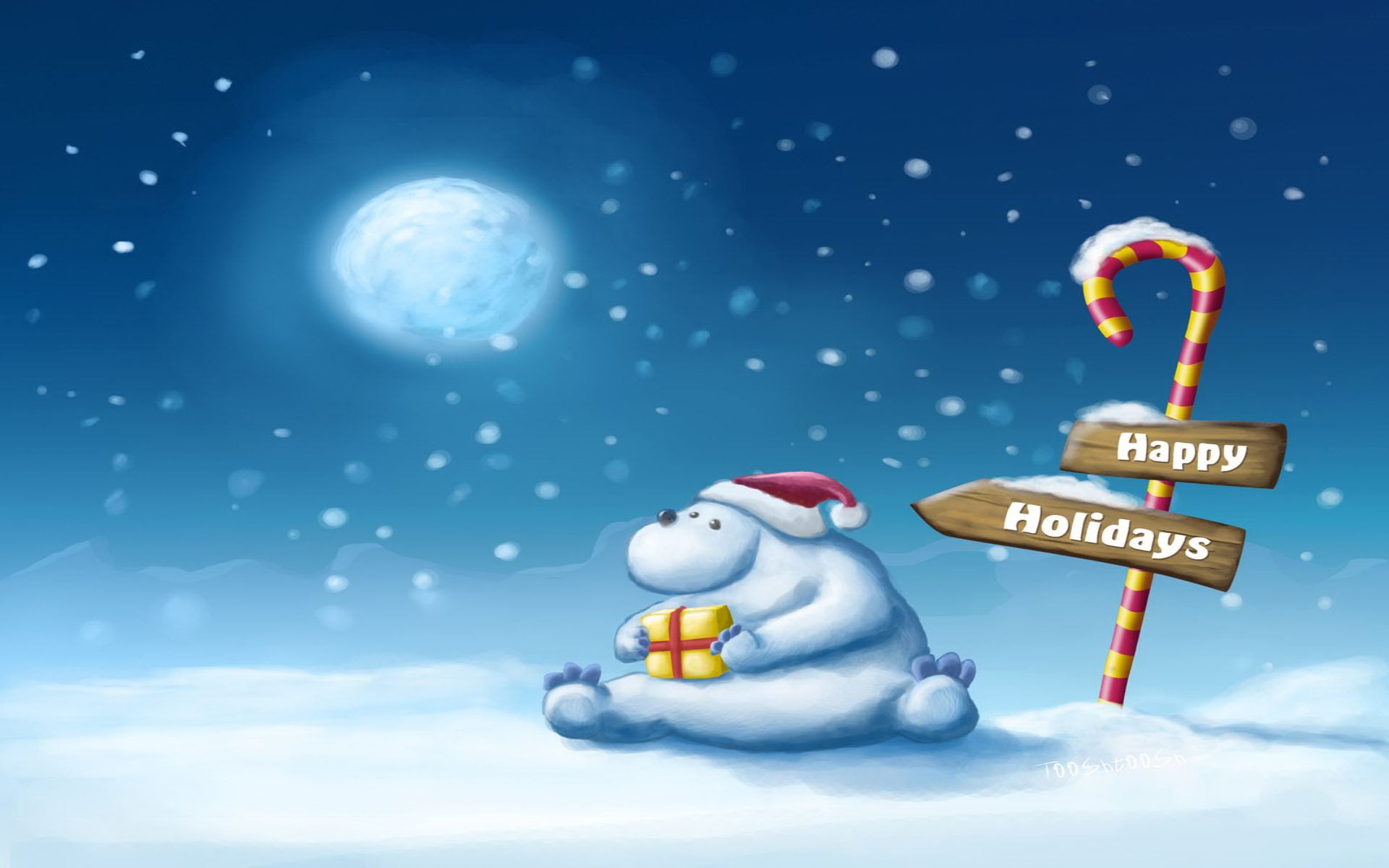 Winter Happy Holiday Wallpaper Backgrounds for Powerpoint Templates ...