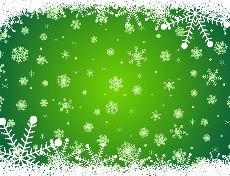 With Snowflakes Green Christmas Template Backgrounds for Powerpoint ...