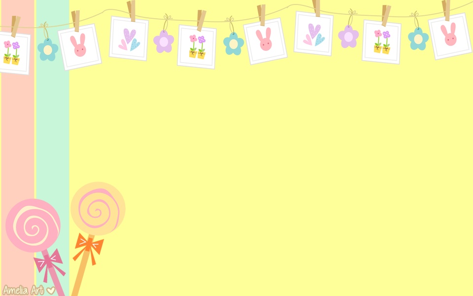 Yellow Cute Clip Art Backgrounds for Powerpoint Templates - PPT Backgrounds